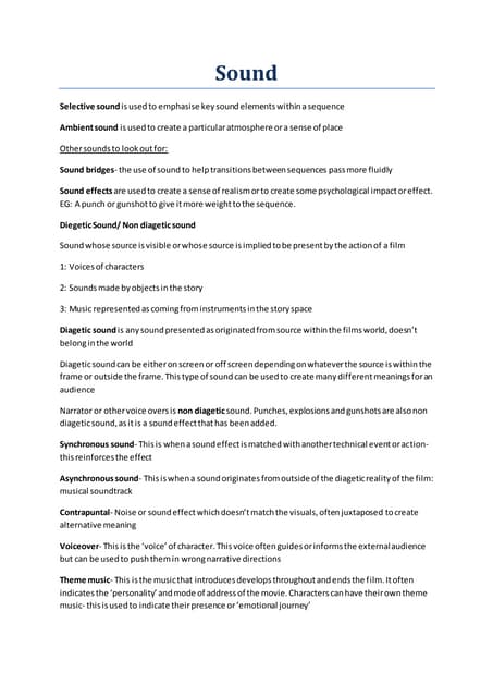 Introduction to Media Studies: Sound | PPTX | Soundtracks, TV and ...