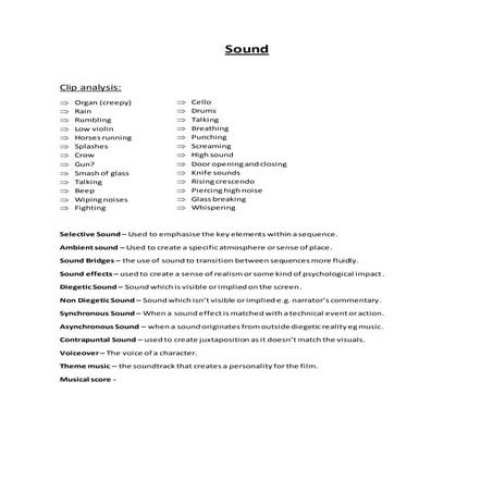 Film Sound Techniques | PPTX
