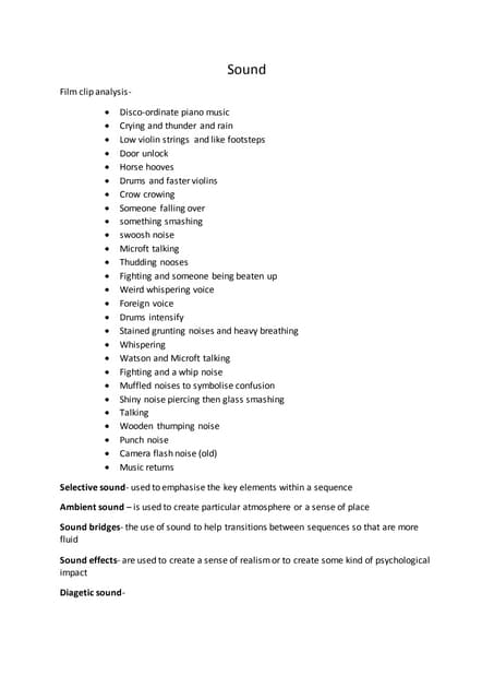 Media Language Lesson 5 - audio codes | PPTX | Musicals | Genres