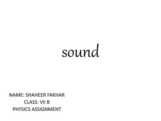 Waves and Sound | PPT
