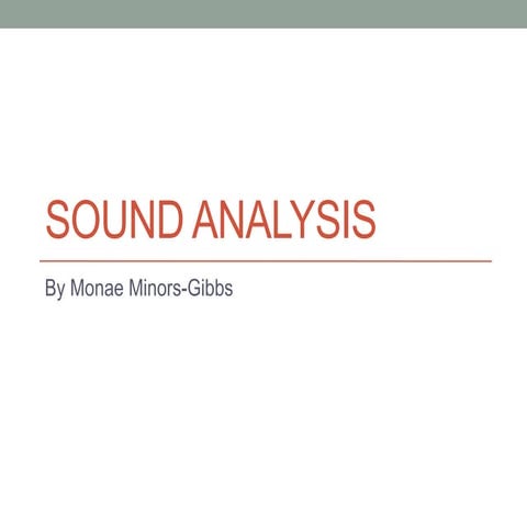 Sound analysis | PPTX