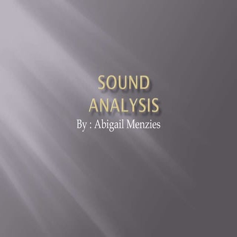 Sound analysis | PPTX