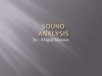 Sound analysis | PDF