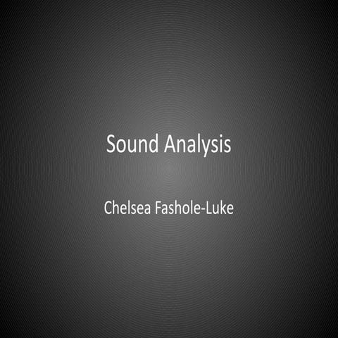 Sound analysis | PPTX