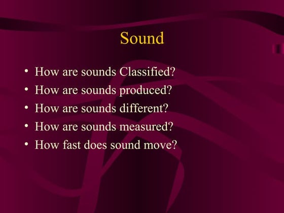 Properties Of Sound Ppt