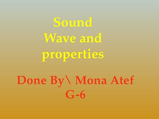 Properties of Sound | PPT