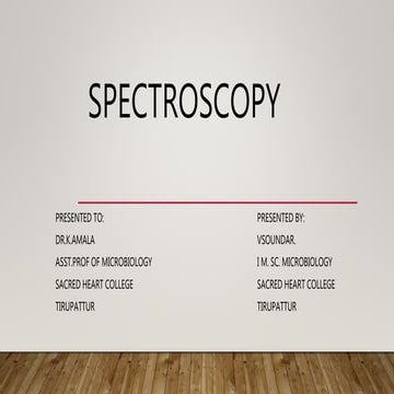 SPECTROSCOPY | PPTX