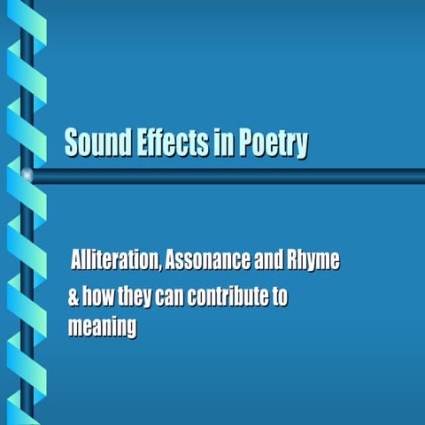 Sound Effects in Poetry | PPT