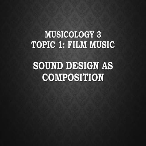 Sound design lecture | PDF