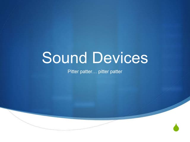 Elements of Poetry: Sound Devices | PPT