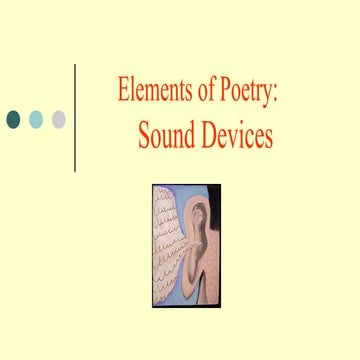 Elements of Poetry: Sound Devices | PPT