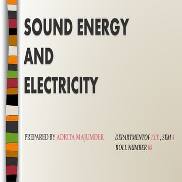 Sound energy and electricity | PPTX
