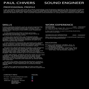 Sound engineer cv pfd 3 | PDF