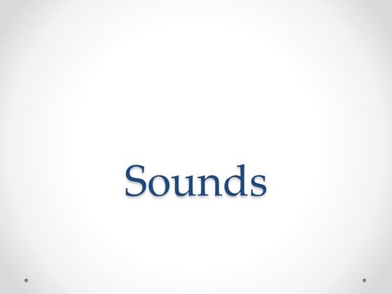Sounds all around us ( Class 5 ) | PPT