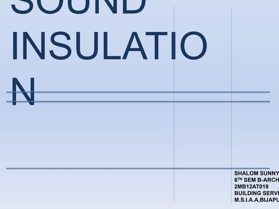 Sound insulation in walls | PPT