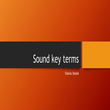 Sound key terms | PPTX