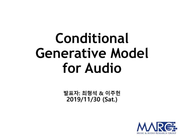 Conditional Generative Model For Audio Ppt 9609