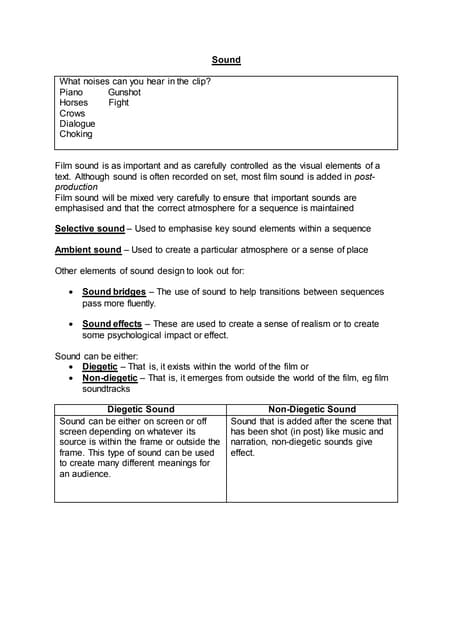 Film Sound Techniques | PPTX