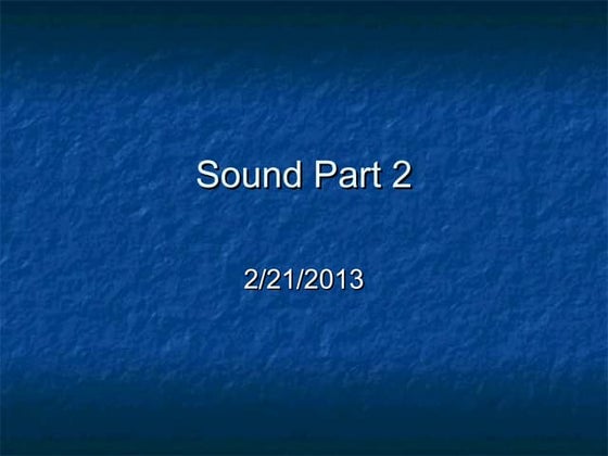 Waves and Sound | PPT