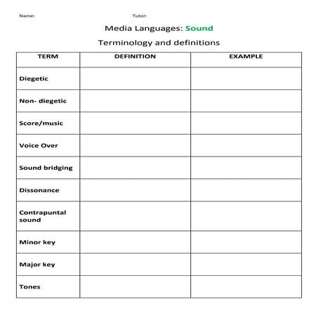 Media Languages: Sound | PDF