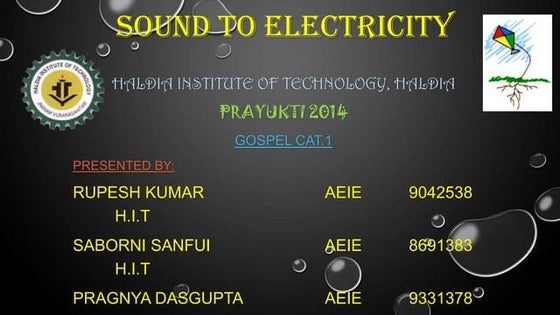 Conversion of Sound energy into electric energy | PPTX