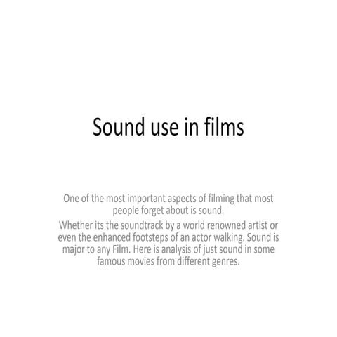 Sound use in film | PPTX