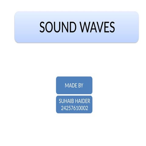 SOUNDWAVES What is sound wave Types of sound waves Sound waves ...