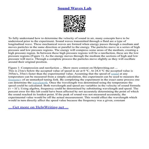 Sound Waves Lab | PDF