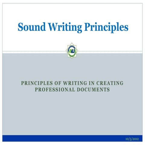 Sound Writing Principles | PDF