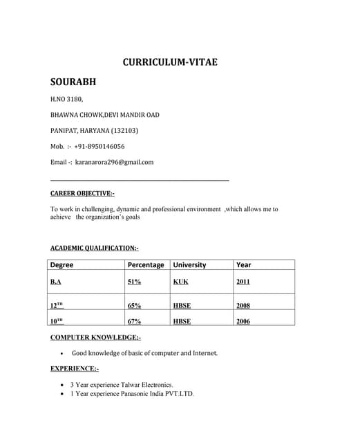 Taj resume | DOC
