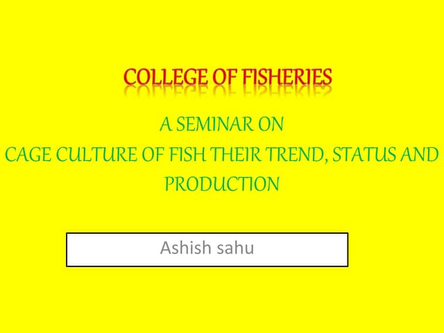 Semi intensive fish culture system | PPTX