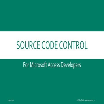 Source Code Control for Microsoft Access Developers | PPTX