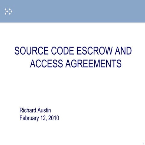 Source Code Escrow Agreements 2010.02.12