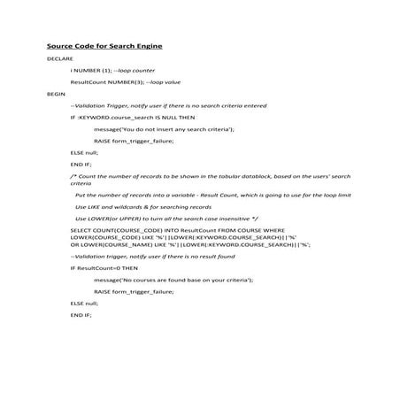 Source code for search engine(database) | PDF | Databases | Computer Software and Applications