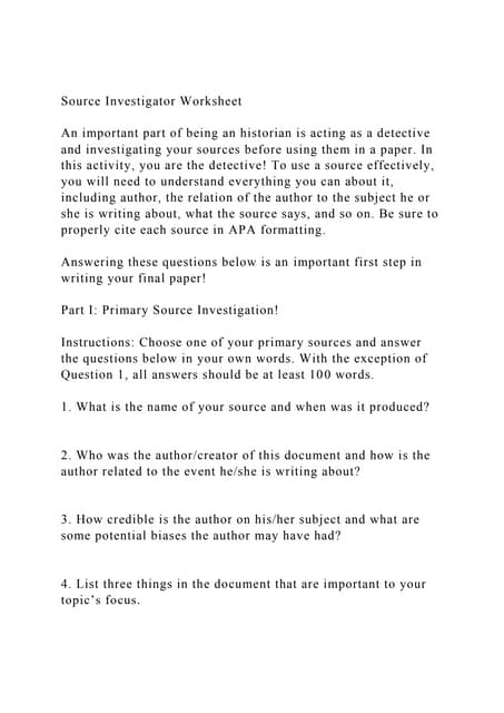 Research question worksheet | PDF