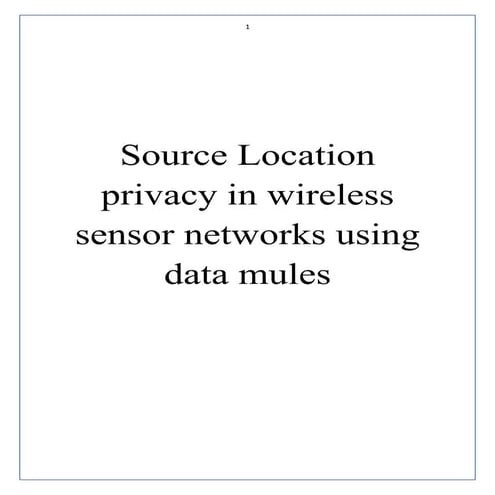 Source Location Privacy In Wireless Sensor Networks Using Data Mules