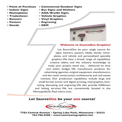Source One Graphics Brochure | PDF
