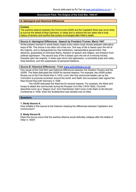 Cold war origins conference summaries | PPT