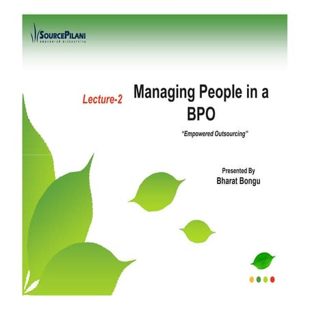 People Management in BPO (Rural BPO) | PDF