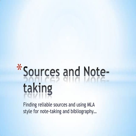 Sources and note taking | PPTX | Biographies | Genres