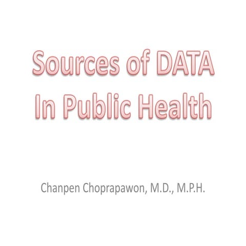 Sources of Data in Public Health | PPTX