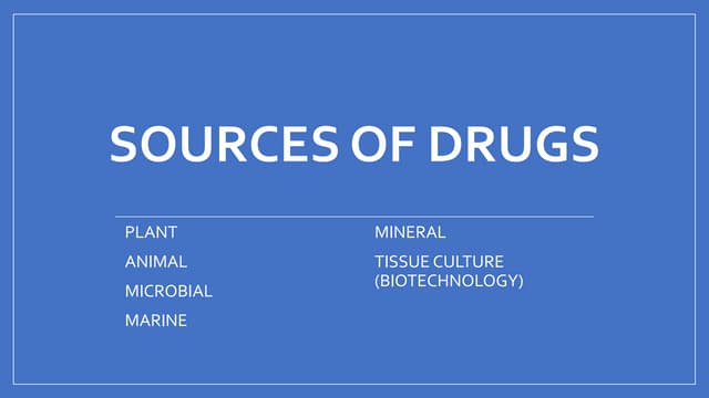 Sources of drugs | PPT