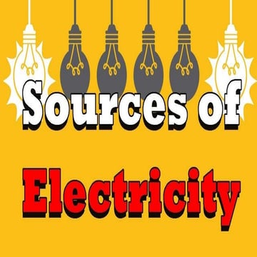 sources of electricity: hydro power, solar power etc. | PPTX