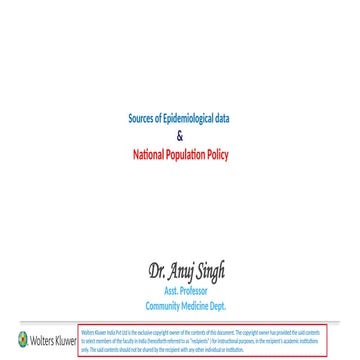 Sources of Epidemiological data and National Population Policy.pptx