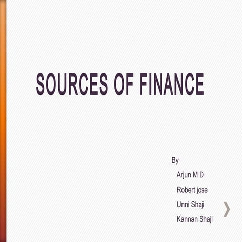 Sources of finance | PPT