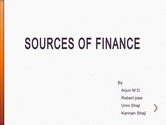 Sources of finance | PPT