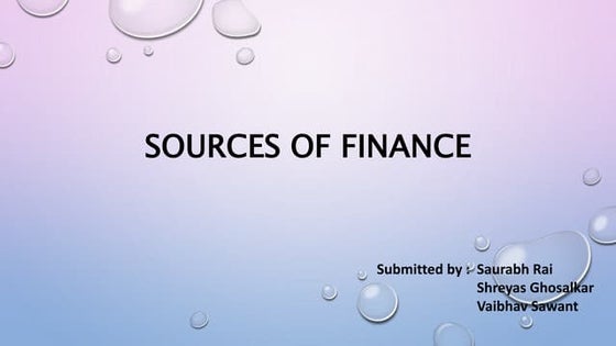 Sources of finance | PPTX