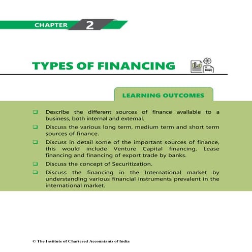 Sources of finance (Institute of chartered accountancy of India notes ...