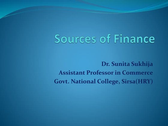 Sources of finance | PPT