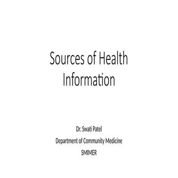 Sources of Health Information /Records in India | PPTX